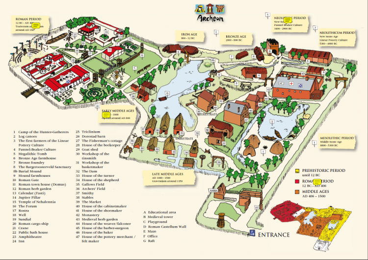 Map of the park Archeon | Archeon