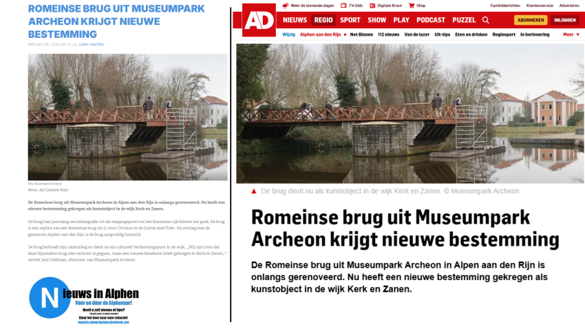 Romeinse brug in Archeon krijgt grondige renovatie | Archeon